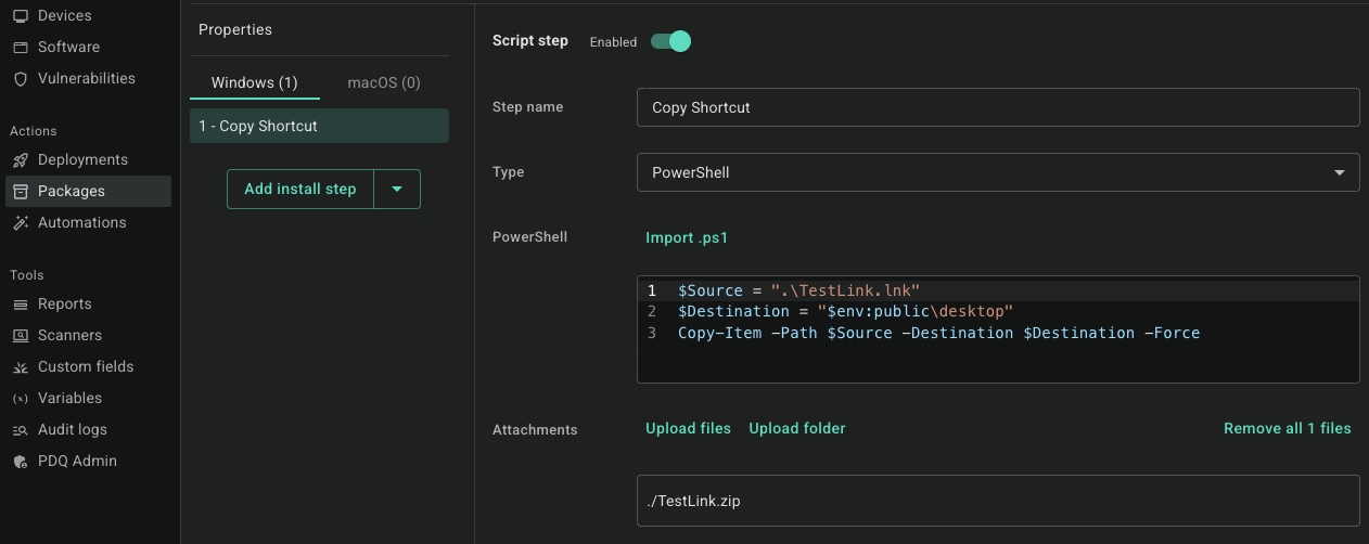 Deploying Desktop Shortcuts – PDQ Connect Help Center